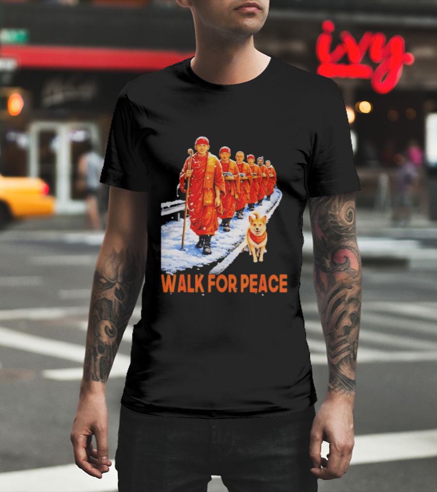 Walk For Peace 2026 Monks And Aloka Dog T-Shirt