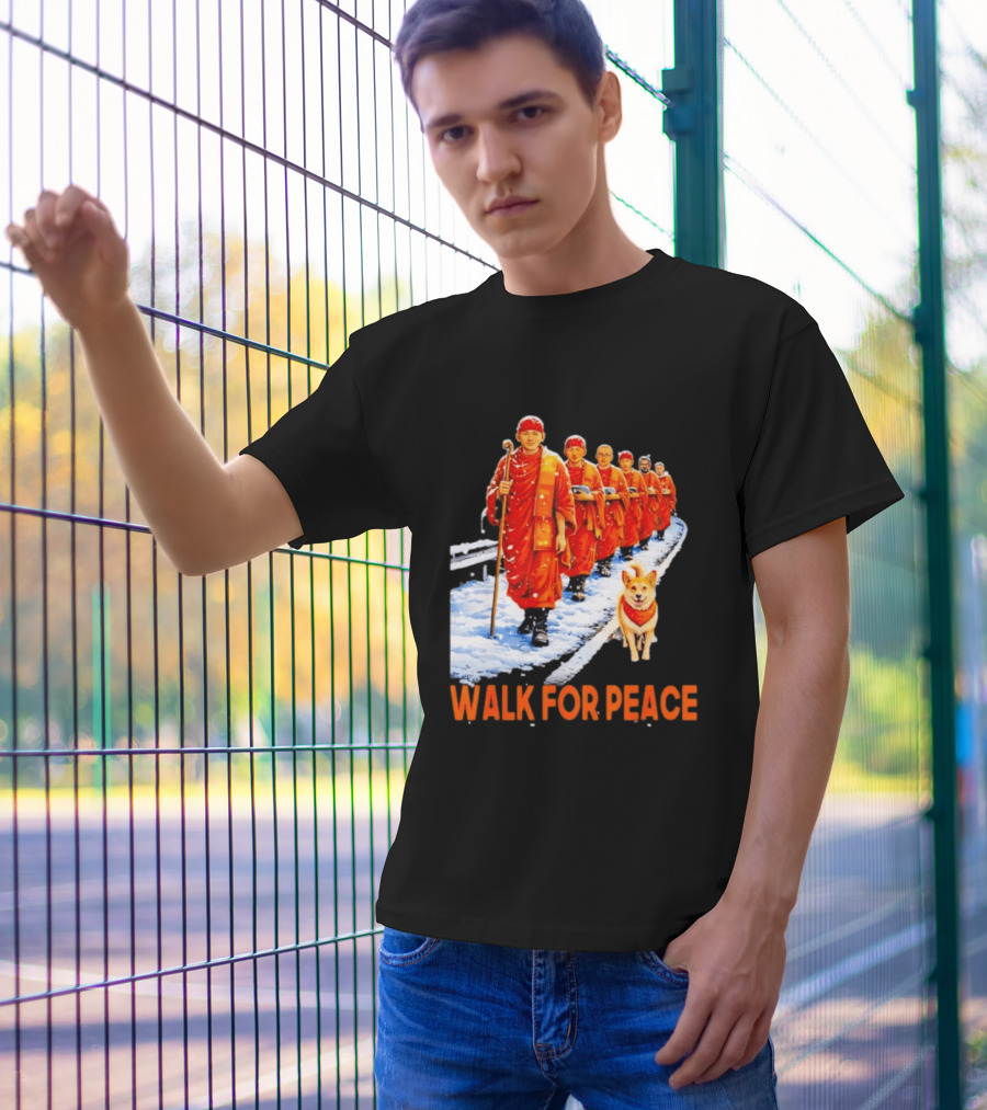 Walk For Peace 2026 Monks And Aloka Dog T-Shirt
