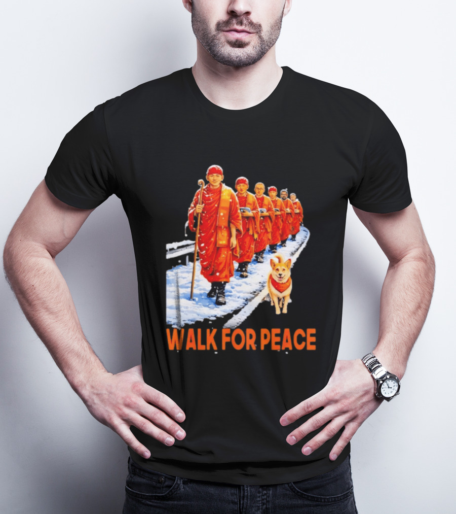 Walk For Peace 2026 Monks And Aloka Dog T-Shirt