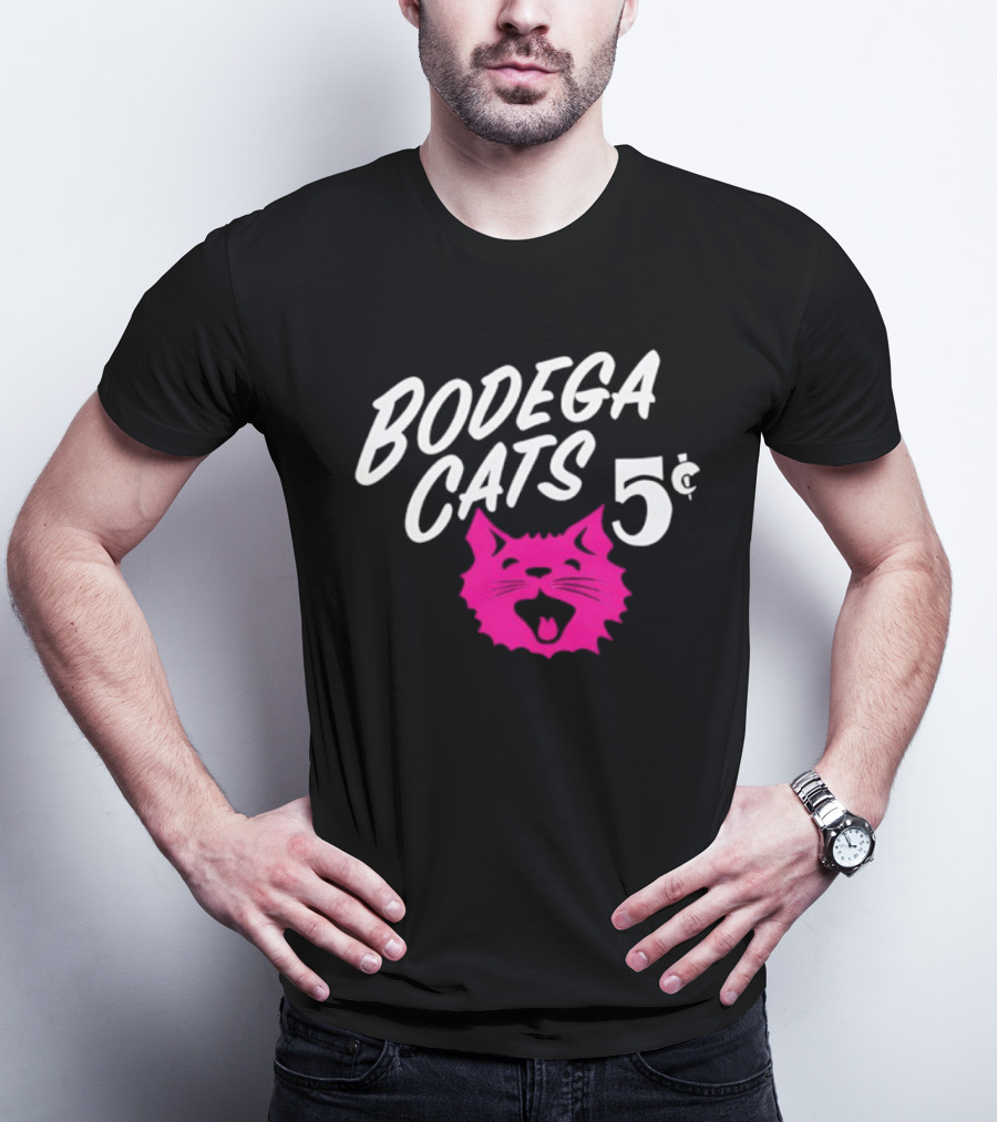 Bodega Cats 5 Cent Pink Cat T-Shirt