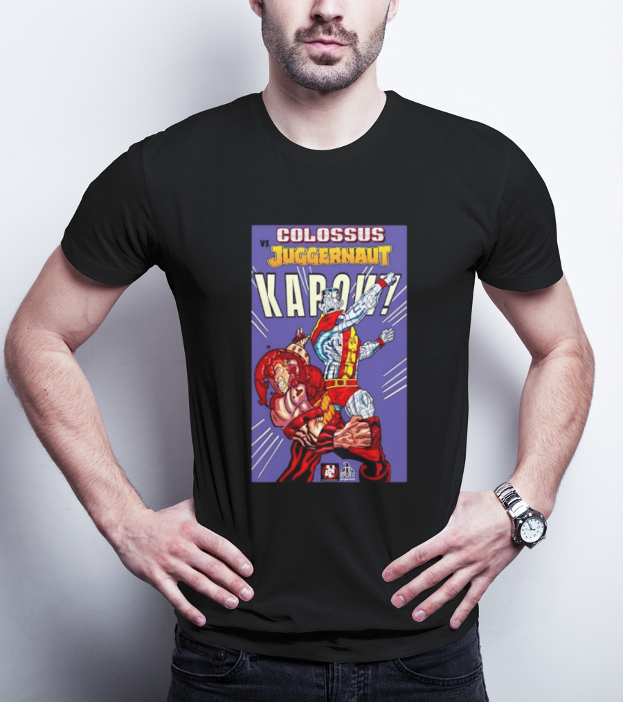 Colossus Vs Juggernaut Kapow Marvel Comics Battle Scene T-Shirt