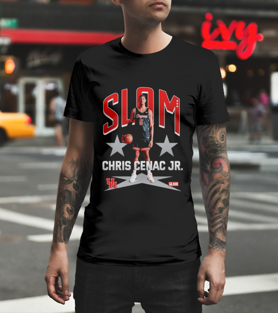 Slam Chris Cenac Jr. Houston Cougars Basketball UH T-Shirt