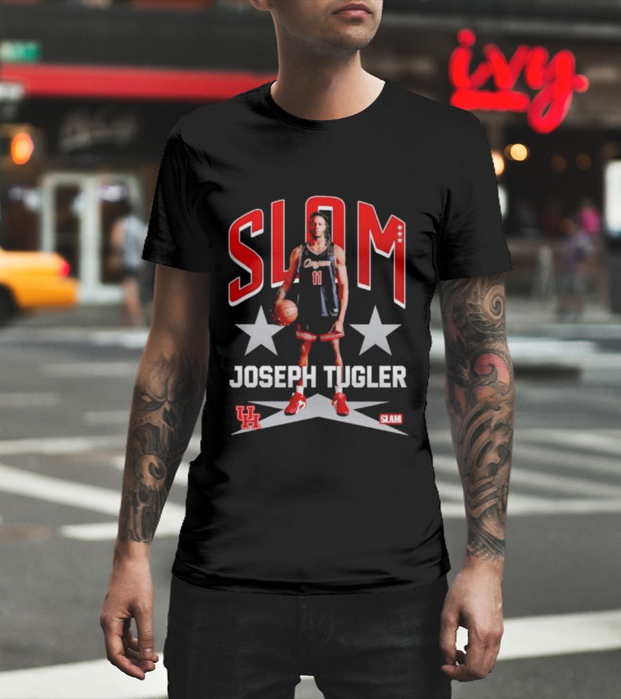 Slam Joseph Tugler Houston Cougars 11 Basketball Stars T-Shirt