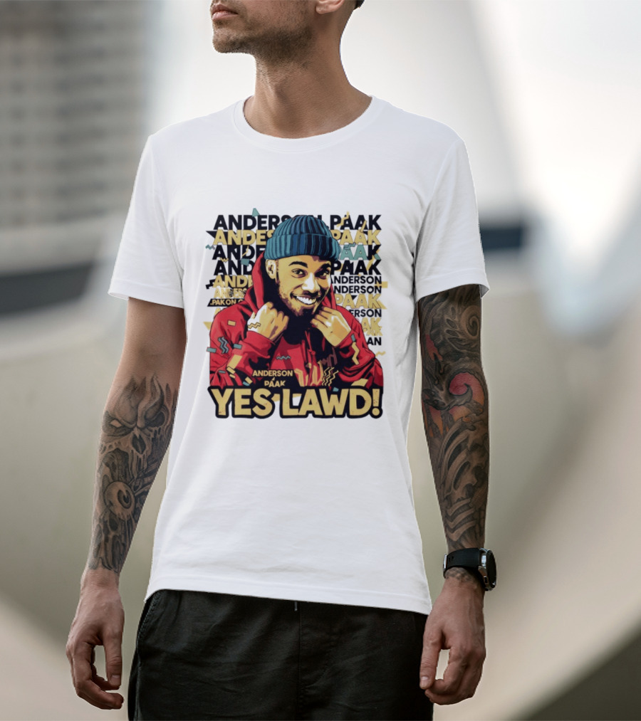 Anderson Paak Yes Lawd Blue Hat Red T-Shirt