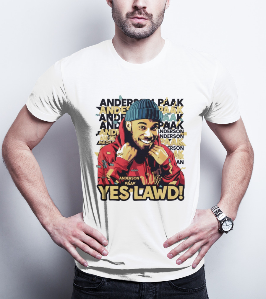 Anderson Paak Yes Lawd Blue Hat Red T-Shirt