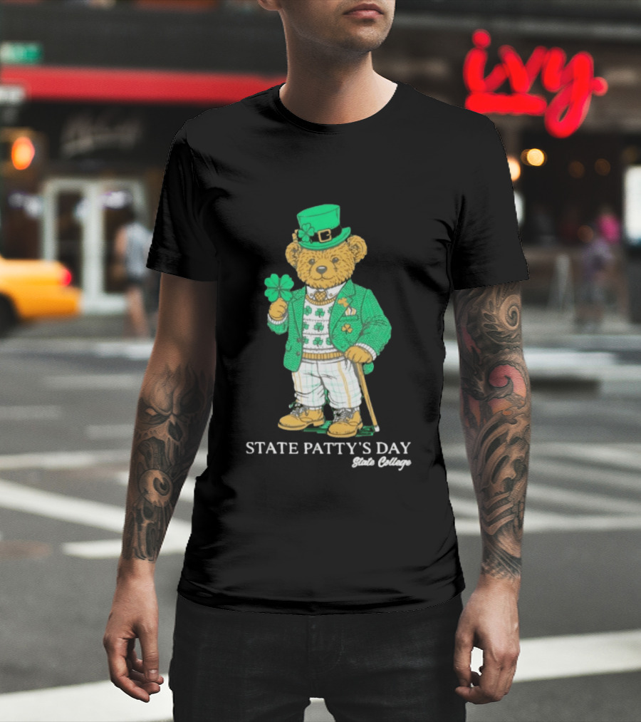 State Patty's Day State College Irish Bear Holiday T-Shirt