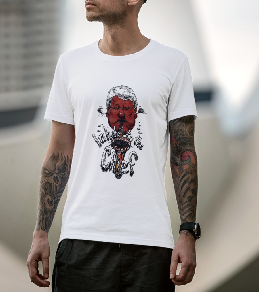 Inhale To The Chief Bill Clinton Caricature Smoking Pipe T-Shirt
