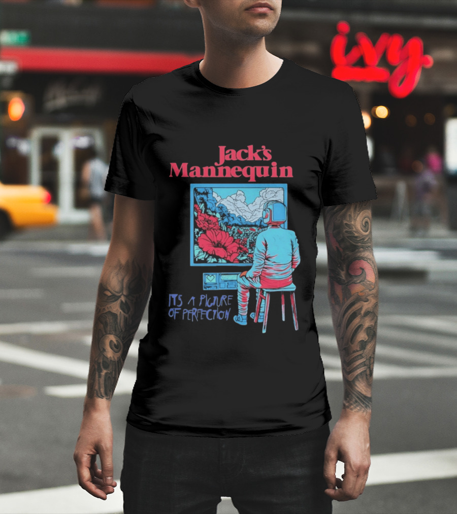 Jack's Mannequin It's A Picture Of Perfection Vibrant Robot Art Scene T-Shirt