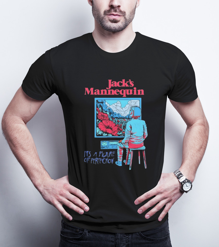 Jack's Mannequin It's A Picture Of Perfection Vibrant Robot Art Scene T-Shirt