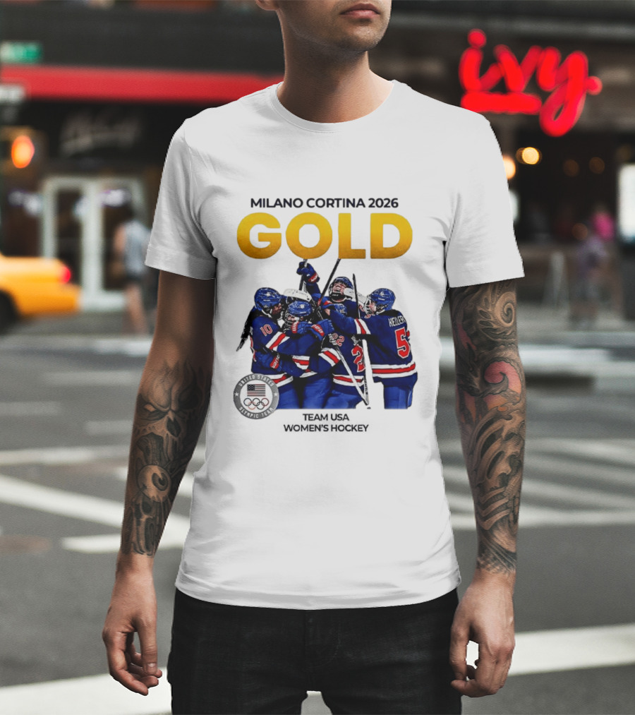 Milano Cortina 2026 Gold Team USA Women's Hockey T-Shirt