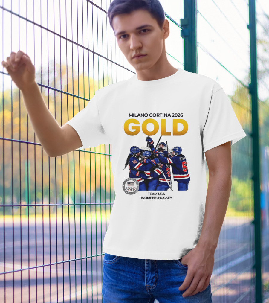 Milano Cortina 2026 Gold Team USA Women's Hockey T-Shirt