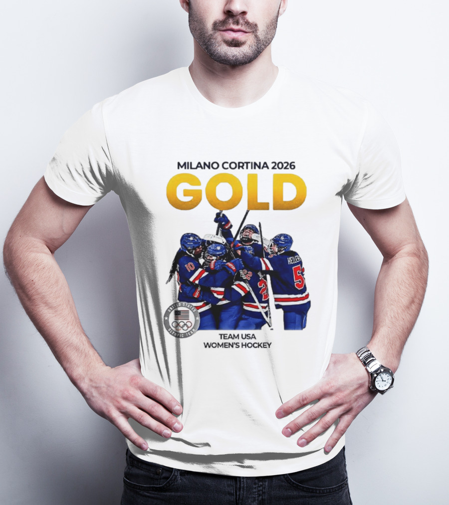 Milano Cortina 2026 Gold Team USA Women's Hockey T-Shirt