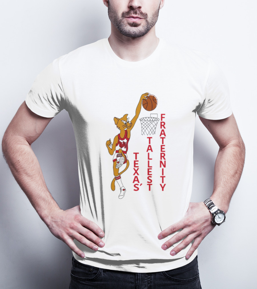 Texas' Tallest Fraternity Cat Basketball Dunk T-Shirt