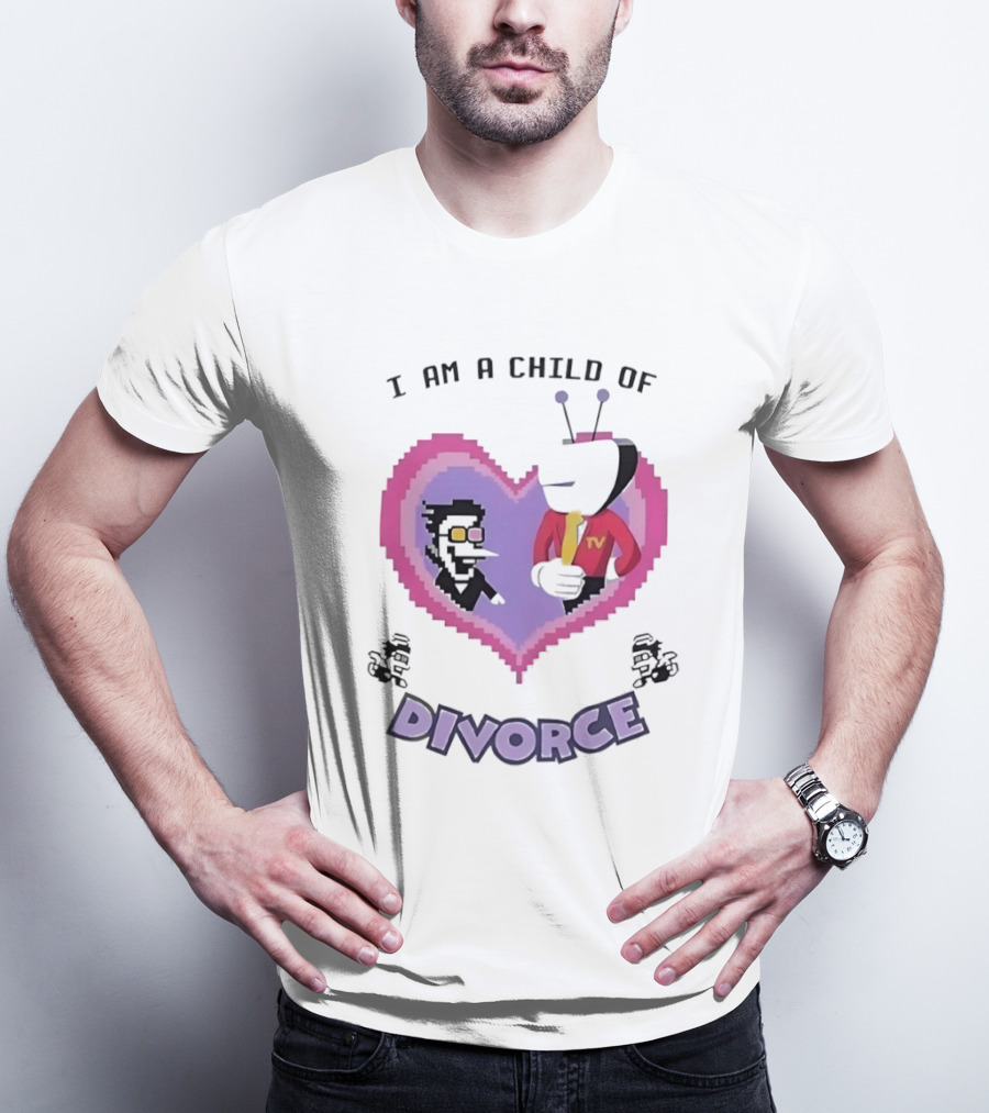I Am A Child Of Divorce Heart Pixel Art TV Characters T-Shirt