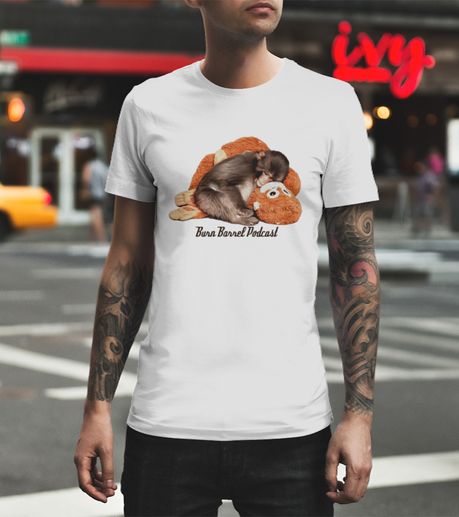 Burn Barrel Podcast Monkey Plush Companion T-Shirt