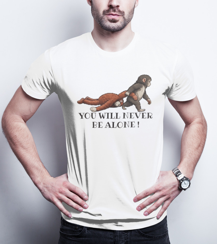 Punch The Monkey You Will Never Be Alone Playful Friendship T-Shirt