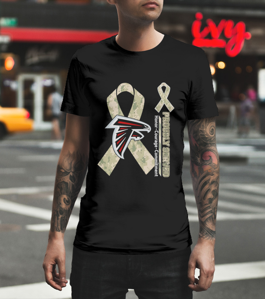 Atlanta Falcons Camo Ribbon Honor Courage Commitment T-Shirt