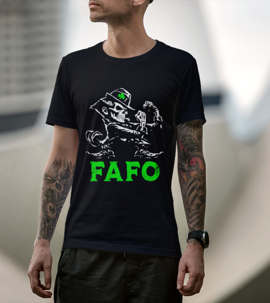 FAFO Skeleton Leprechaun Flexing St Patrick's Day T-Shirt