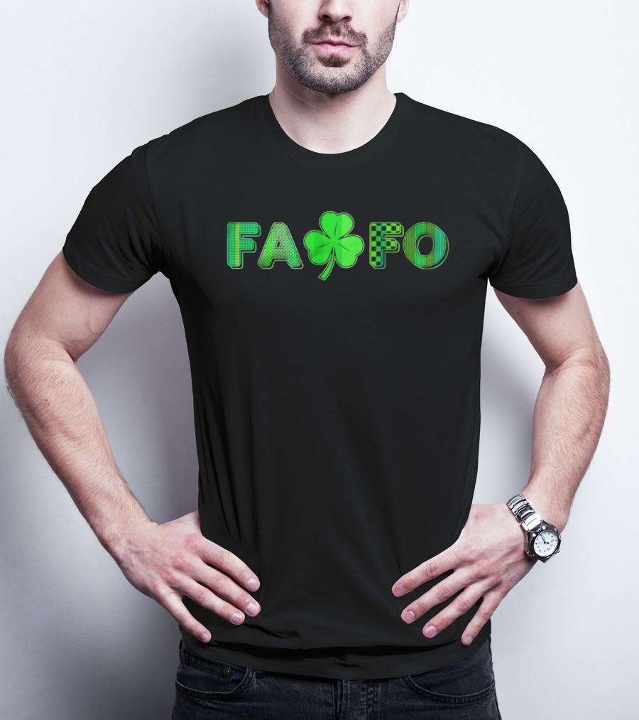 FAFO Clover St Paddy St Patrick's Day Checkered Green T-Shirt