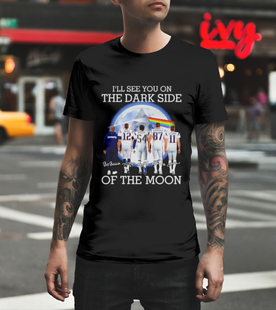 Patriots Brady Gronkowski Edelman Dark Side Of The Moon T-Shirt