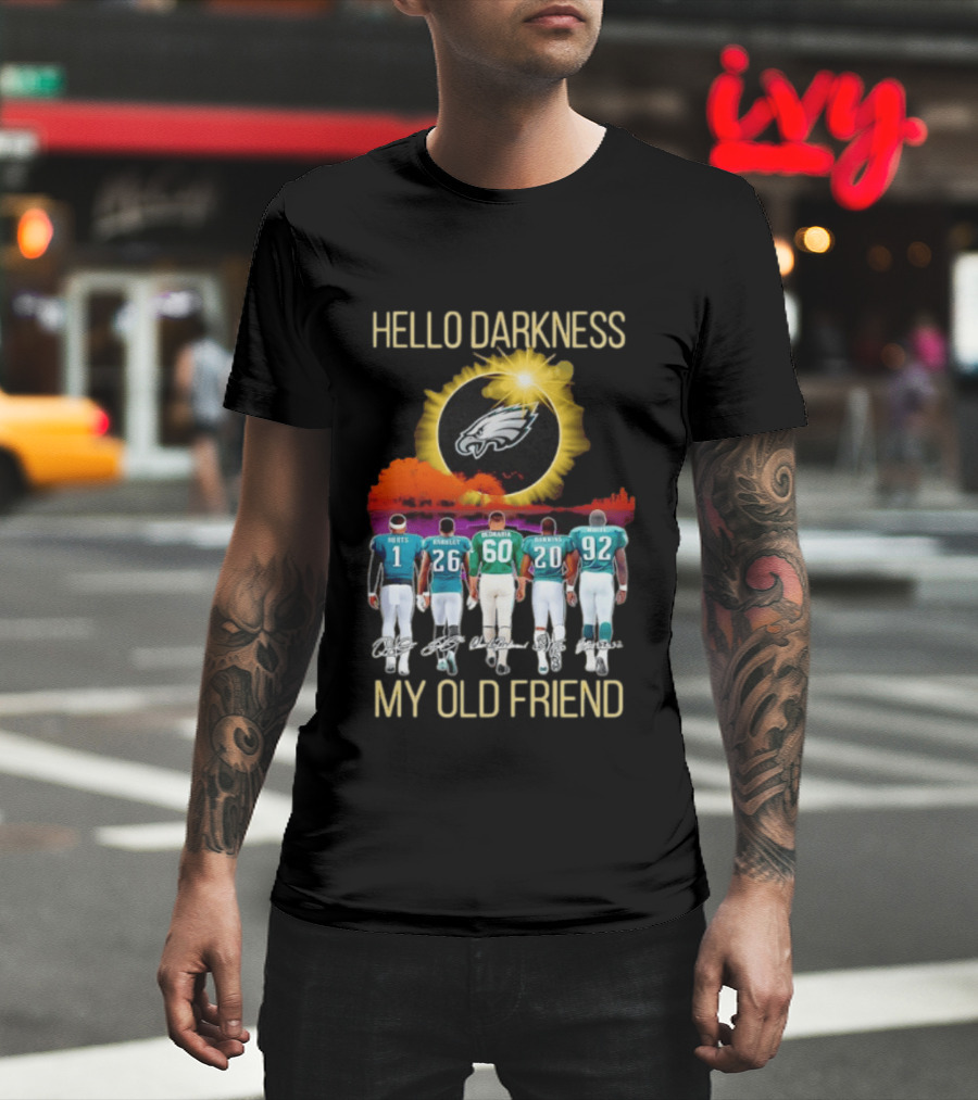 Philadelphia Eagles Players Hello Darkness My Old Friend T-Shirt