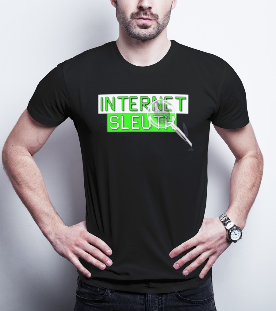 Internet Sleuth Magnifying Glass Green T-Shirt
