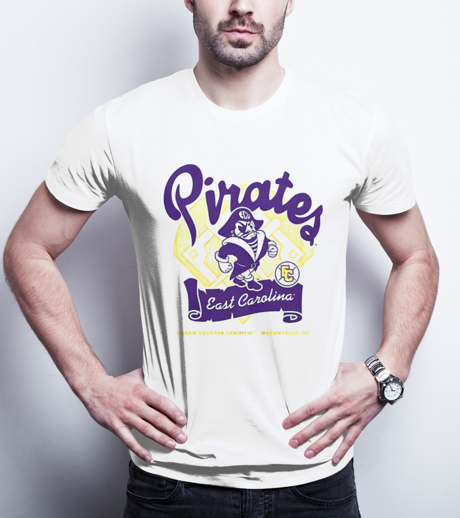 East Carolina Pirates ECU Bold Mascot And Shield T-Shirt
