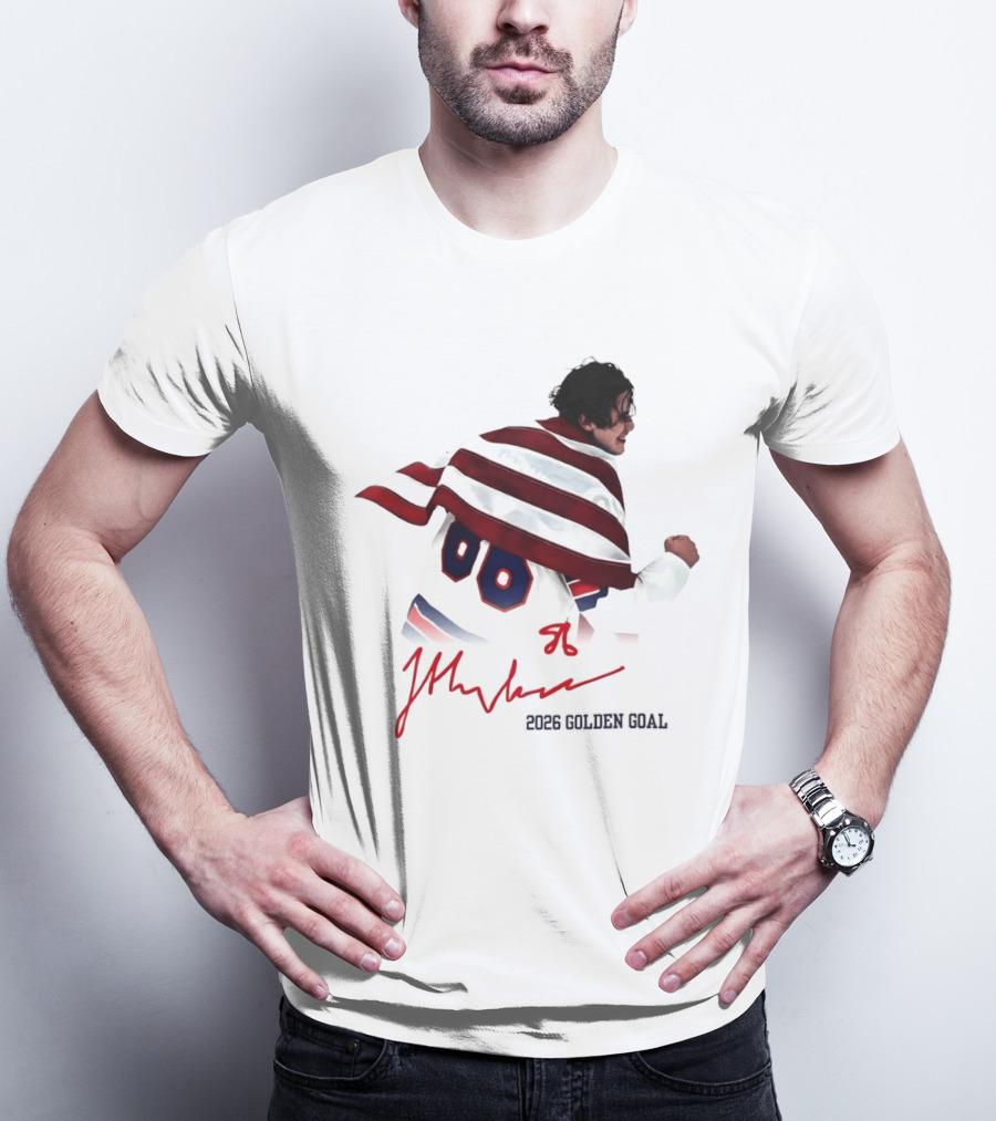 Jack Hughes USA Hockey 2026 Golden Goal Milano Cortina T-Shirt