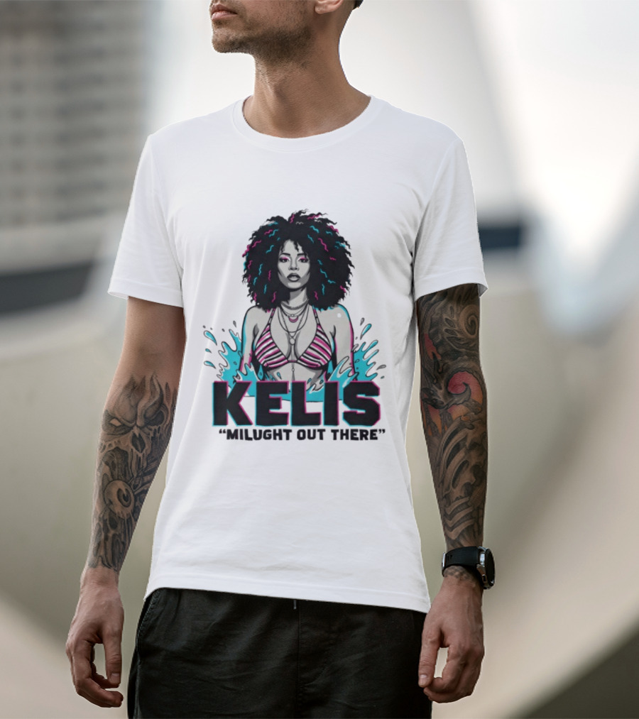 Kelis Milught Out There Striped Bikini T-Shirt