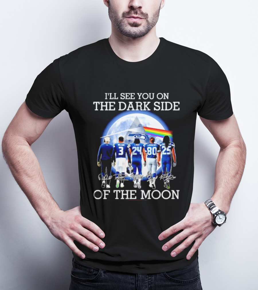 I'll See You On The Dark Side Of The Moon Seattle Seahawks Players Moon Prism T-Shirt