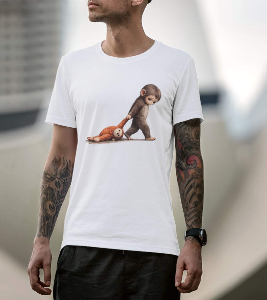 Monkey Baby Dragging Toy Monkey T-Shirt
