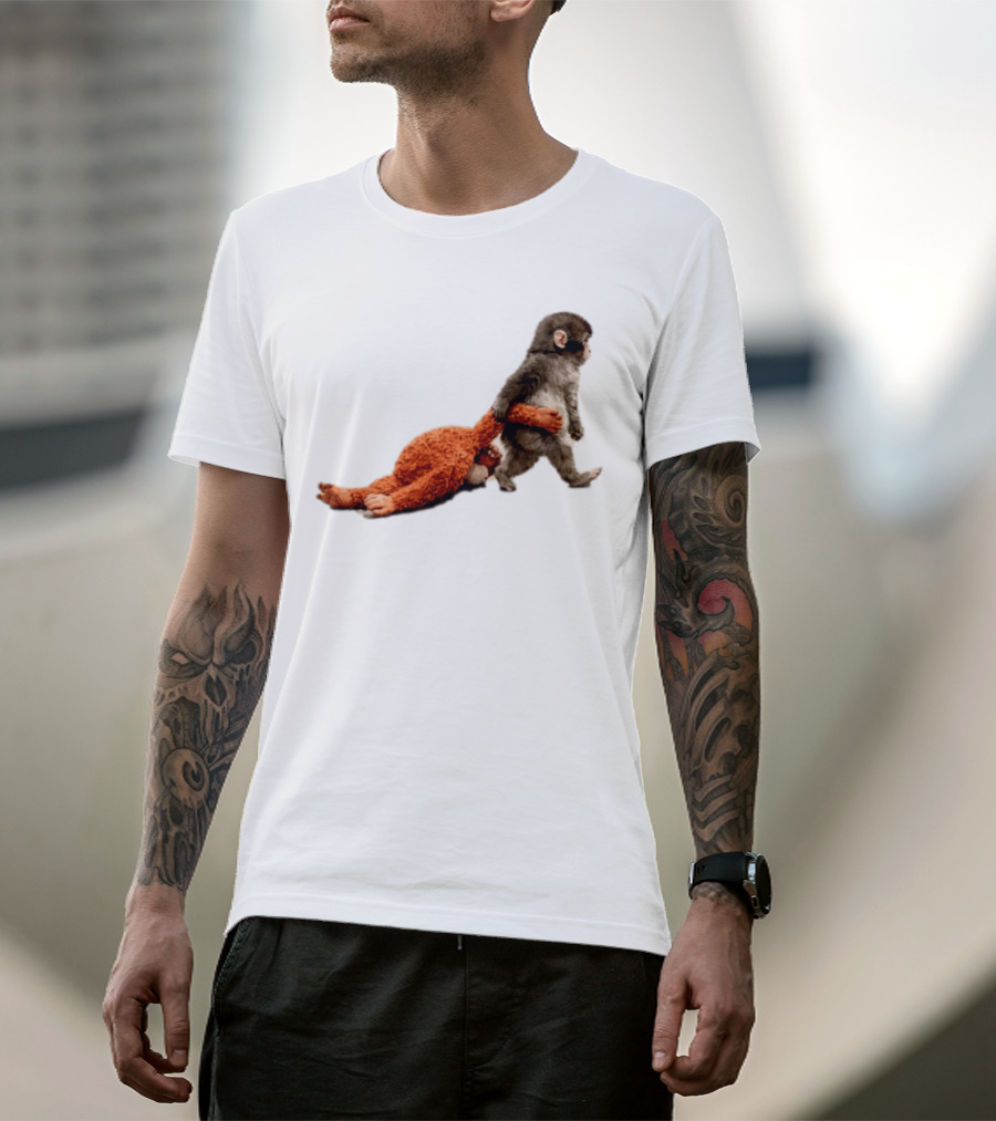 Punch The Monkey Baby Monkey Dragging Toy T-Shirt