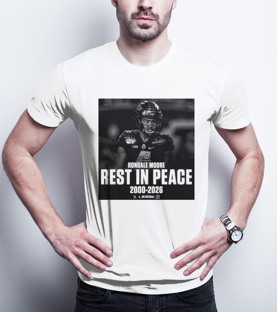 Rondale Moore RIP 2000 2026 Football Tribute Purdue Spieler T-Shirt