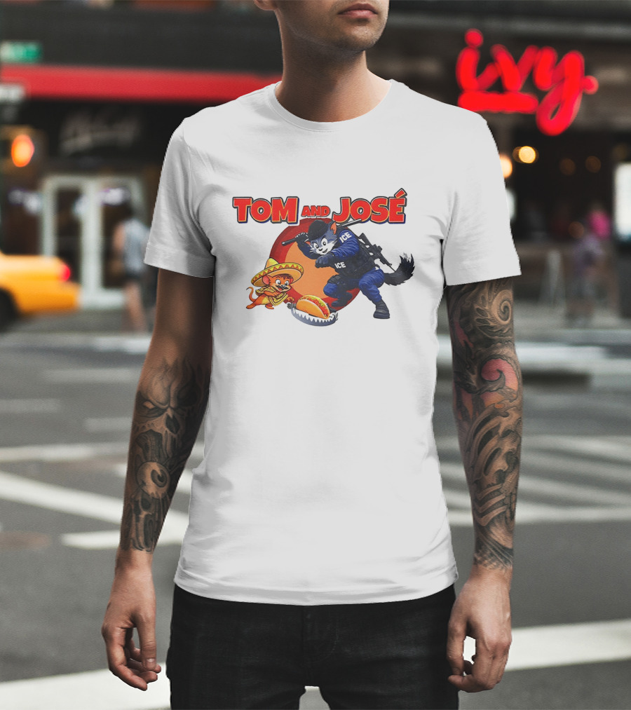 Tom And José ICE Chase Fiesta Hat Taco Moon T-Shirt