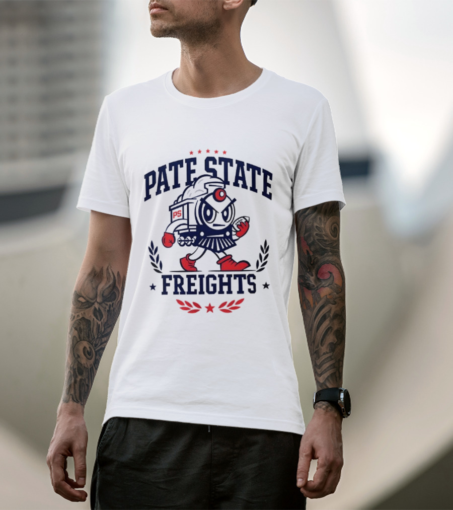 Pate State Freights Train Football T-Shirt