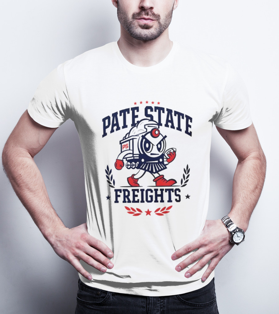 Pate State Freights Train Football T-Shirt