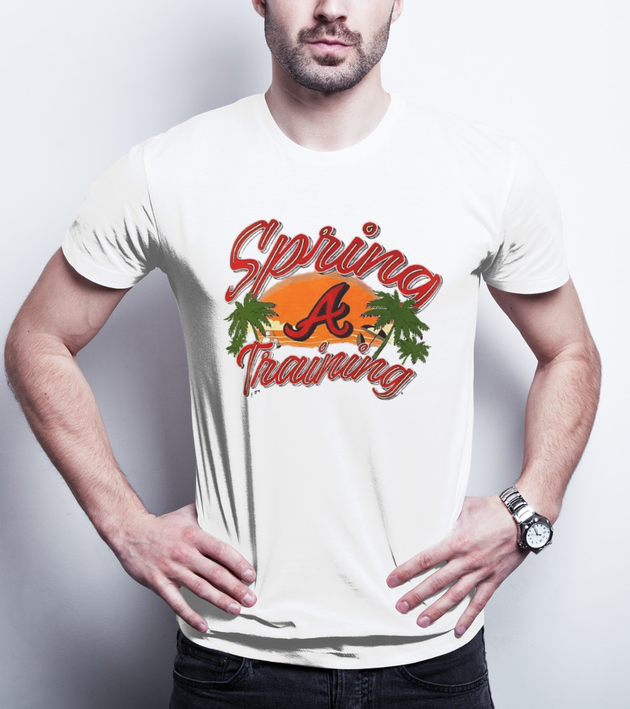 Atlanta Braves Spring Training Sunset Logo Palm Trees T-Shirt