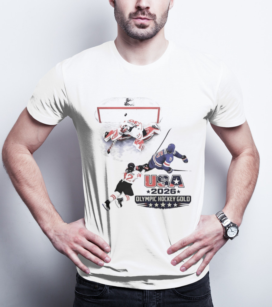 USA 2026 Olympic Hockey Gold Milano Cortina American T-Shirt
