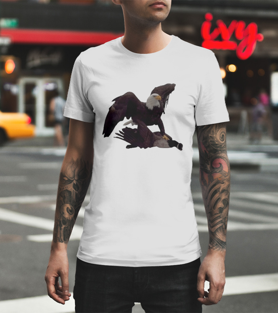 Bald Eagle Vs Goose Dominance Meme T-Shirt