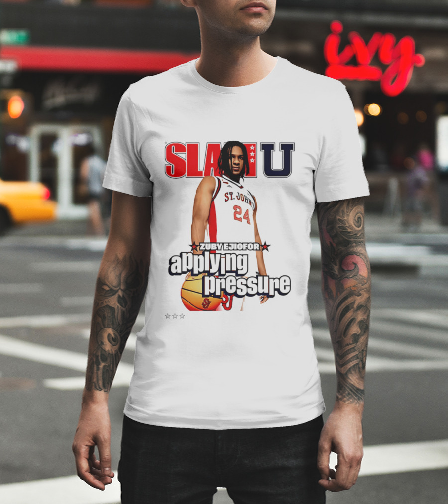 Zuby Ejiofor St. John's Red Storm SlamU Basketball Applying Pressure T-Shirt