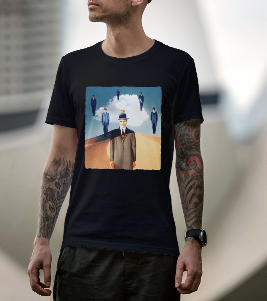 René Magritte X Jean Leloup Son Of Man Remix Surreal Desert Landscape T-Shirt