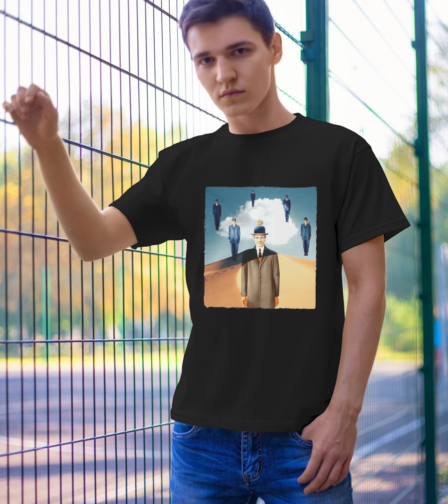 René Magritte X Jean Leloup Son Of Man Remix Surreal Desert Landscape T-Shirt