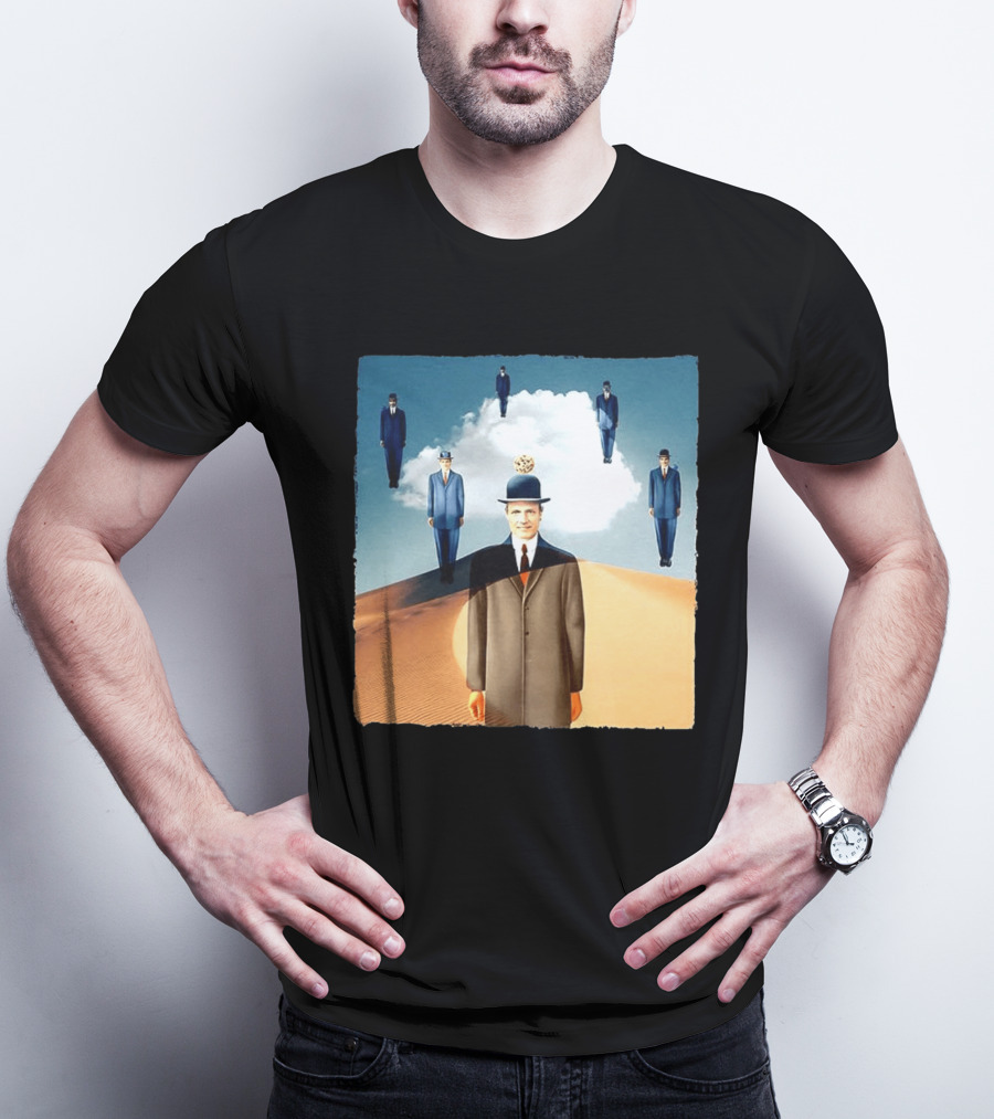 René Magritte X Jean Leloup Son Of Man Remix Surreal Desert Landscape T-Shirt
