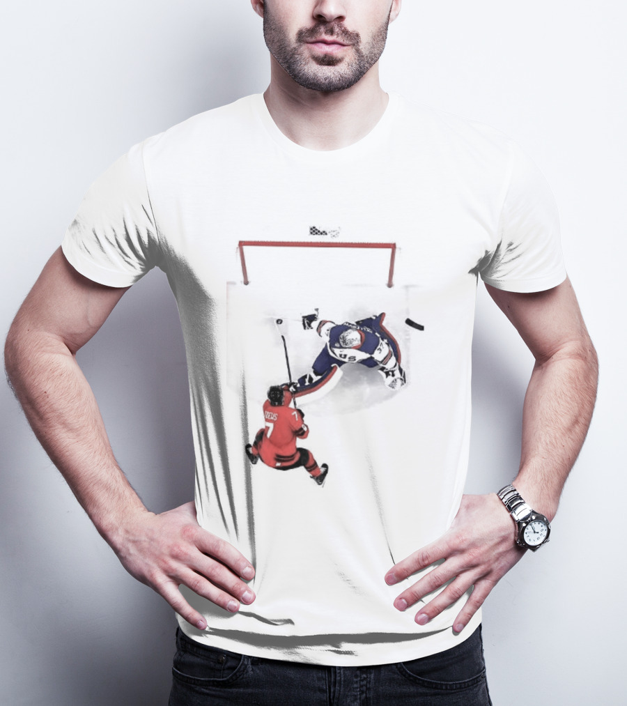Connor Hellebuyck Team USA Ice Hockey Goalie Save Moment T-Shirt