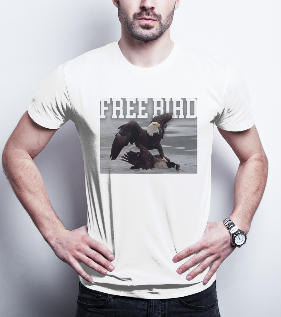 Free Bird Bald Eagle Dominance Over Canada Goose T-Shirt