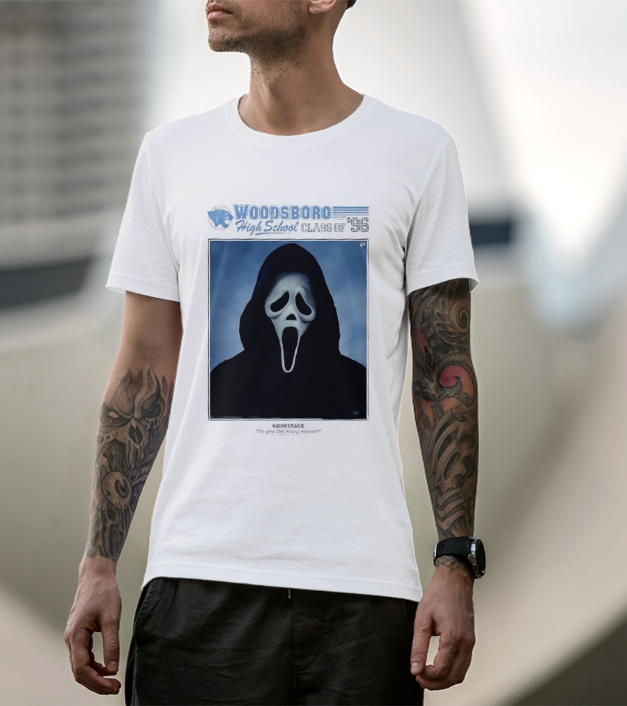 Ghostface Woodsboro High School Class Of '96 Yearbook Do You Like Scary Movies T-Shirt