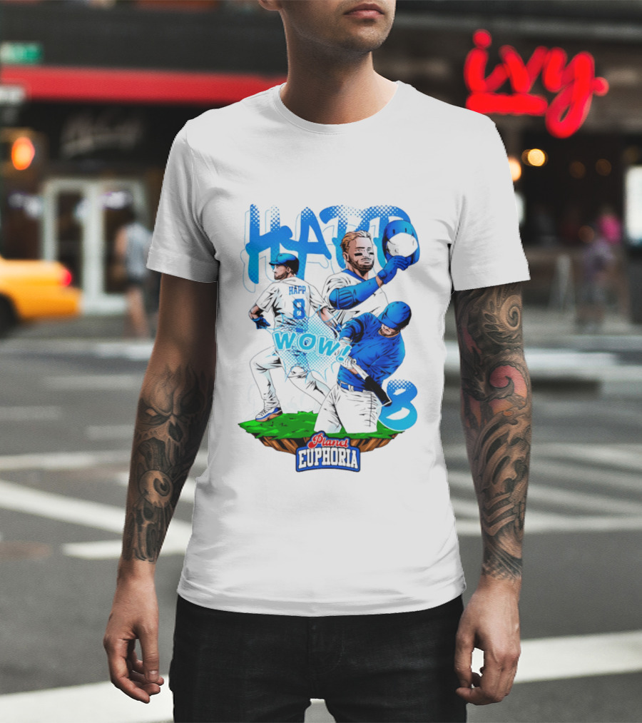 Planet Euphoria Ian Happ WOW 8 Chicago Cubs T-Shirt
