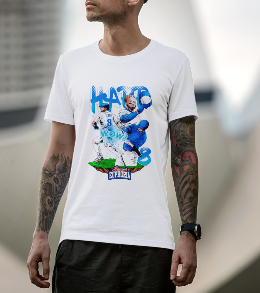 Planet Euphoria Ian Happ WOW 8 Chicago Cubs T-Shirt
