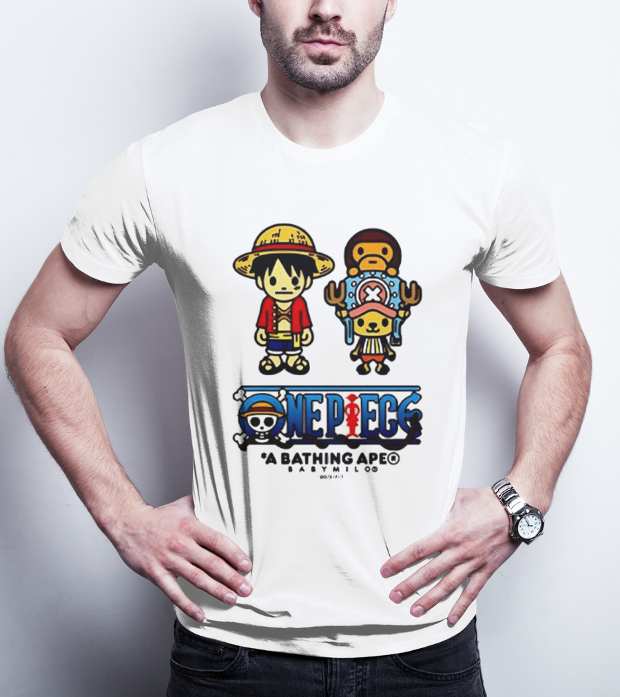 One Piece A Bathing Ape Baby Milo Collaboration Luffy And Tony Tony Chopper T-Shirt