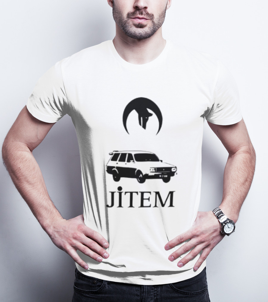 Jitem Beyaz Toros Wolf Symbol Oversize T-Shirt